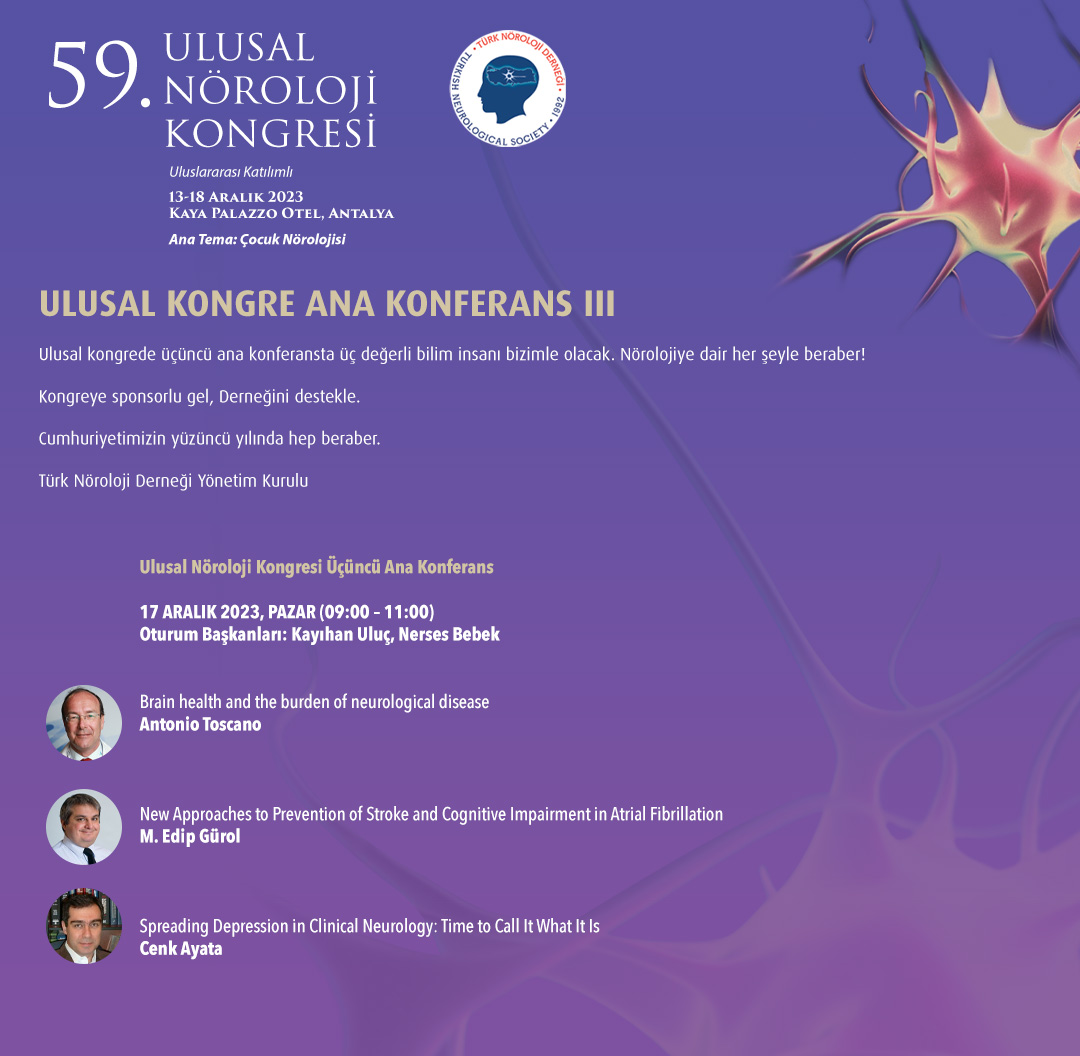 Türk Nöroloji Derneği | Ulusal Kongre Ana Konferans III